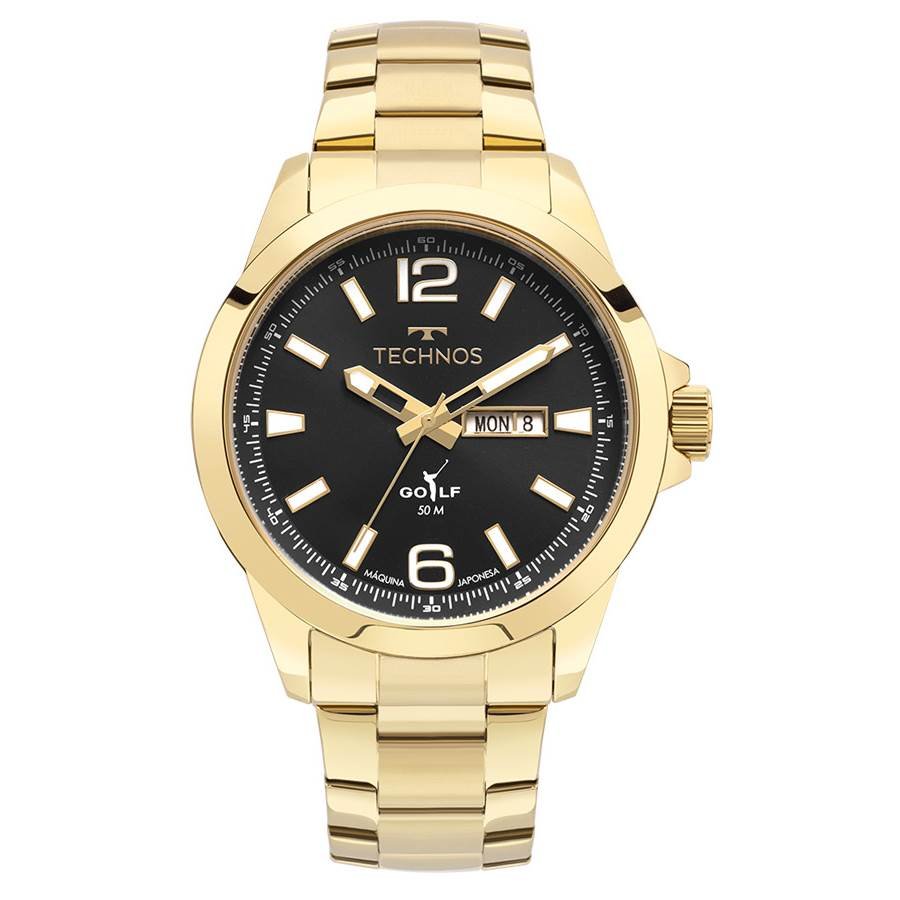 Relógio Technos Masculino Ref: 2105au/1p Golf Dourado | MadeiraMadeira