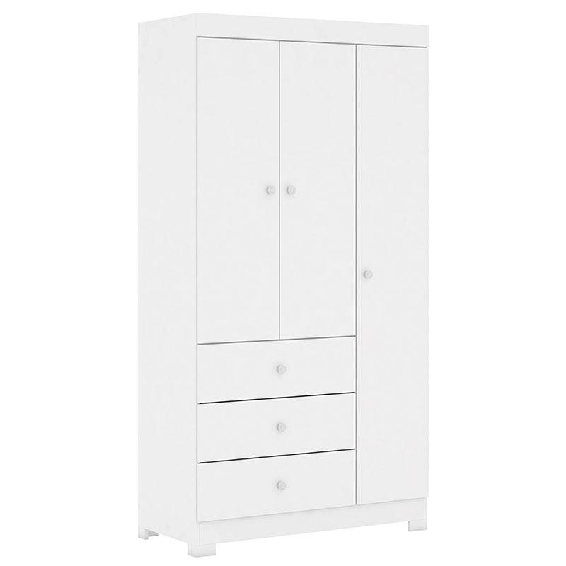 Guarda Roupa Infantil Duda 3 Portas Branco Brilho – Phoenix Baby ...