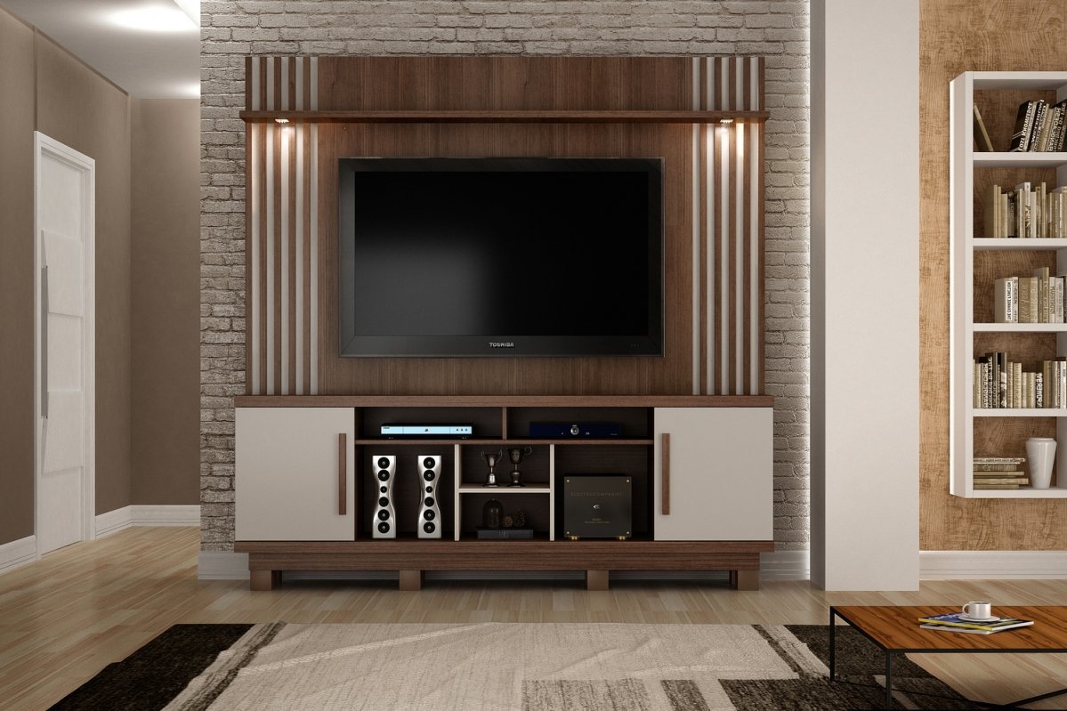 Home Theater Plenus para TV ate 60 Polegadas Valdemoveis Chocolate/Off ...