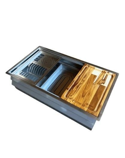 Cuba Aço Inox Gourmet Premium Pia Cozinha 80x44 C/acessórios ...