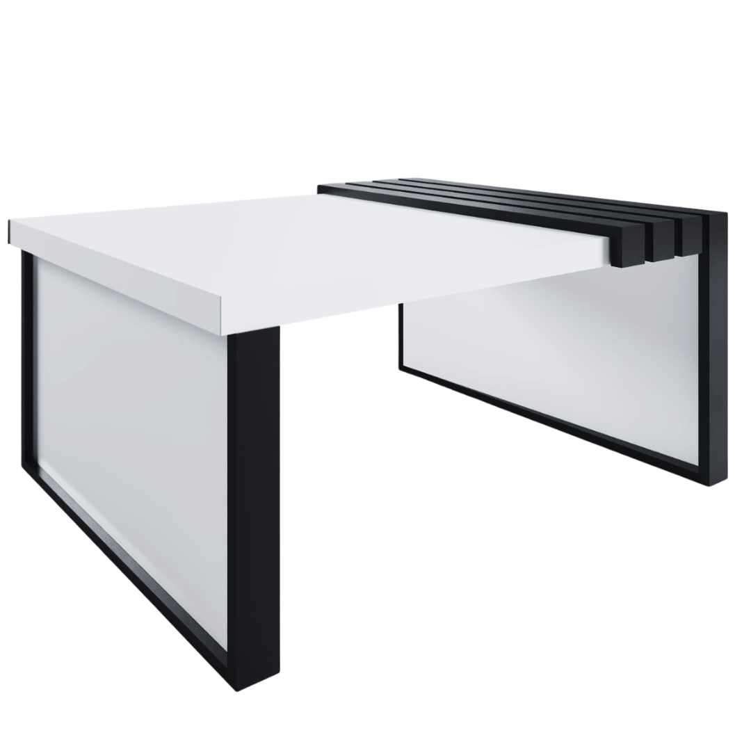 Mesa de Centro Safira - MDF TX - White/Preto - Decor Móveis ...