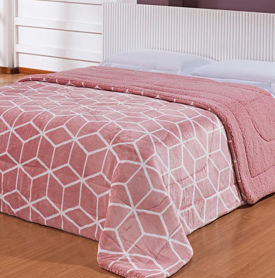 Edredom Casal Capetown Niazitex - Rosa Estampado | MadeiraMadeira