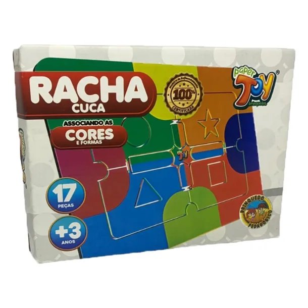 Brinquedo Racha Cuca Associando As Cores e Formas 17 Peças em Mdf +3 ...