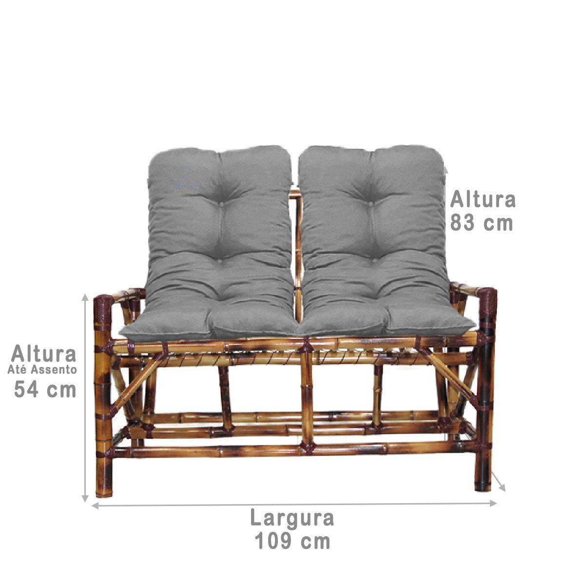 Conjunto de Cadeiras com namoradeira de Madeira Bambu para Área com ...