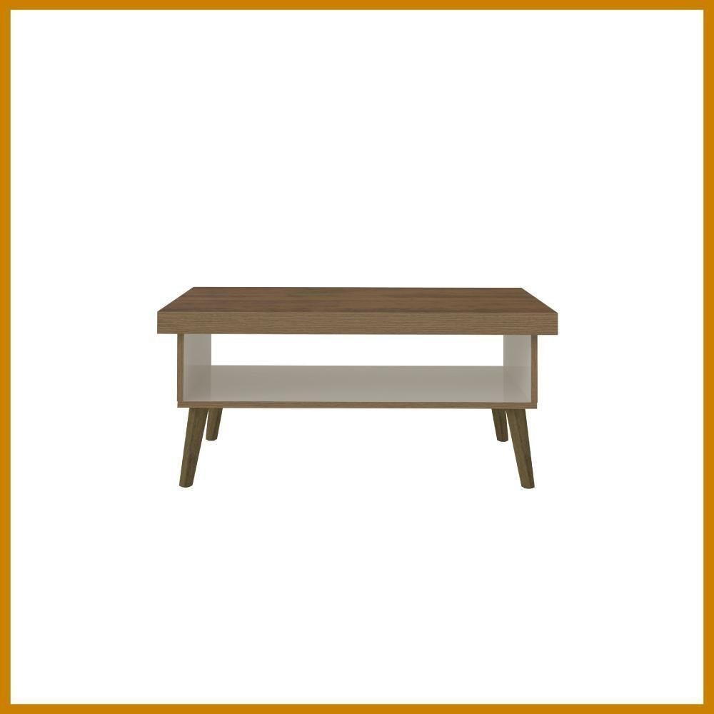 Mesa De Centro Retangular Lucca Pinho E Off White | MadeiraMadeira