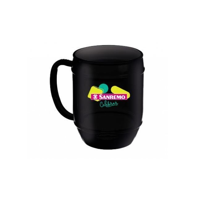 Caneca para Microondas Pp Sanremo 370ml Preto | MadeiraMadeira