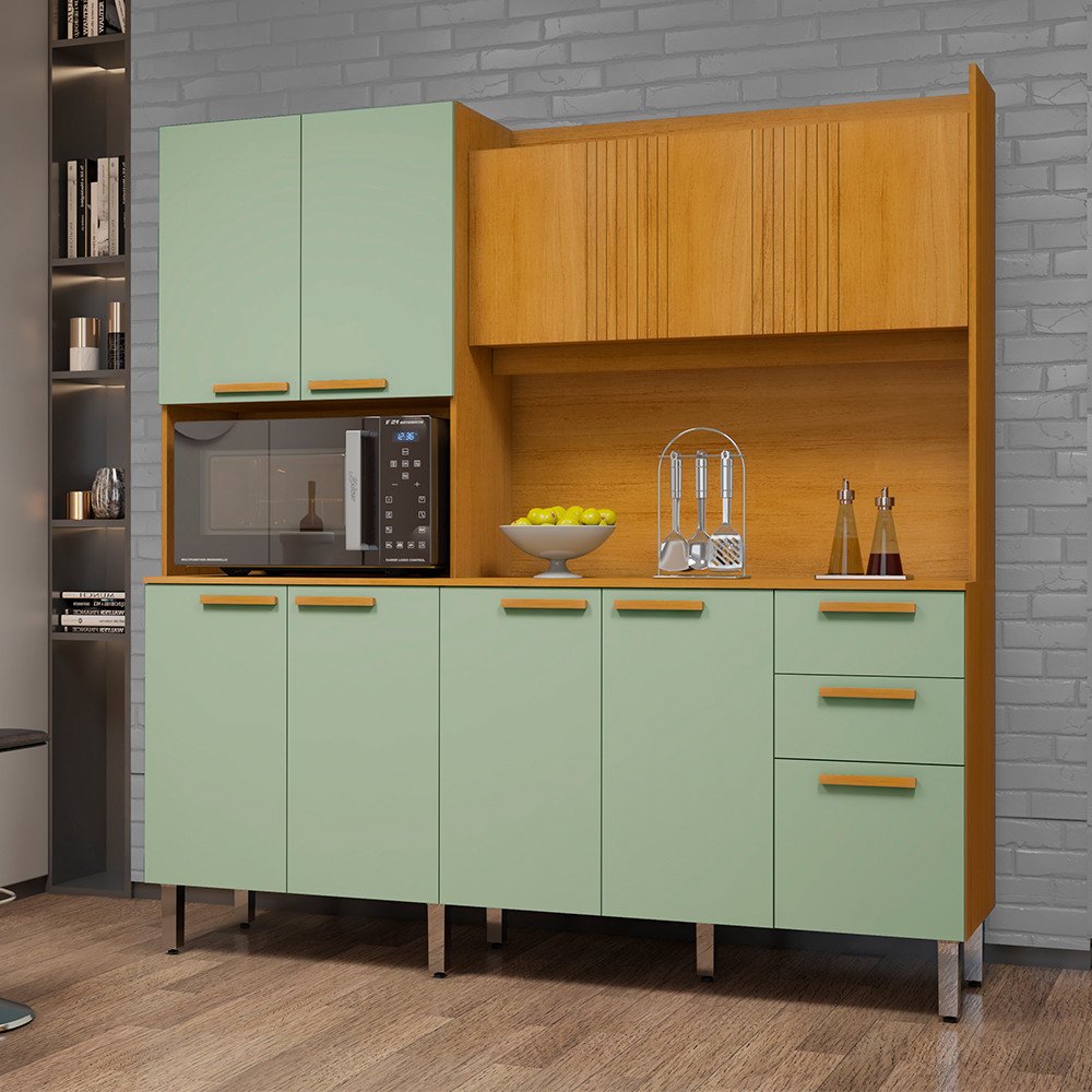 Armário de Cozinha Jean com 10 Portas e 2 Gavetas Chf | MadeiraMadeira