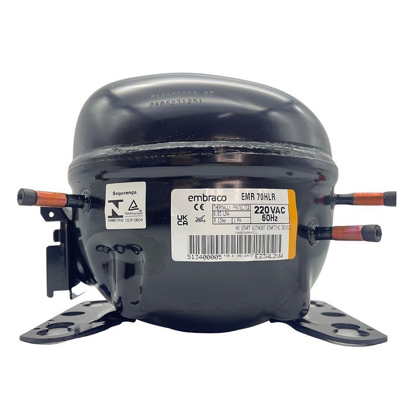 Motor Compressor 1/5 Hp Emr70hlr Embraco Gás R134a 220vac | MadeiraMadeira