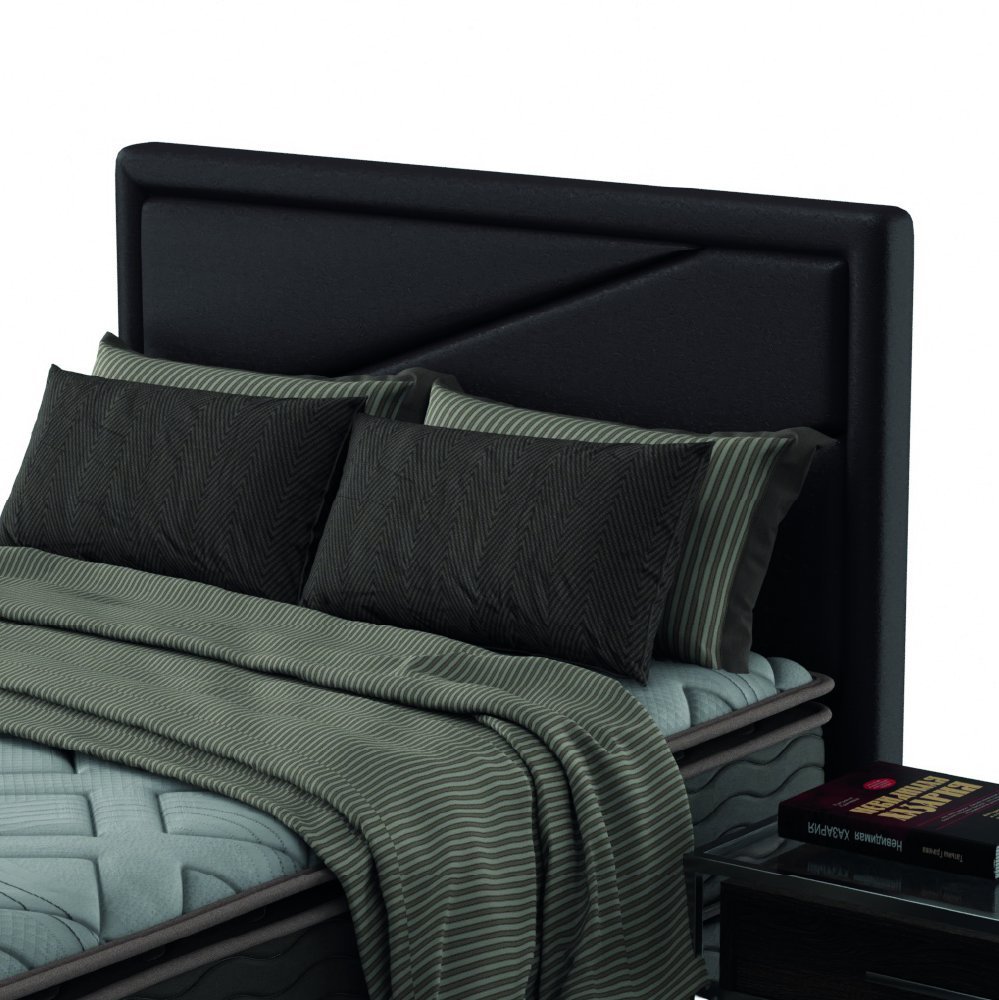 Cabeceira para Cama Box Casal Oxford 1,42m Preto Probel | MadeiraMadeira