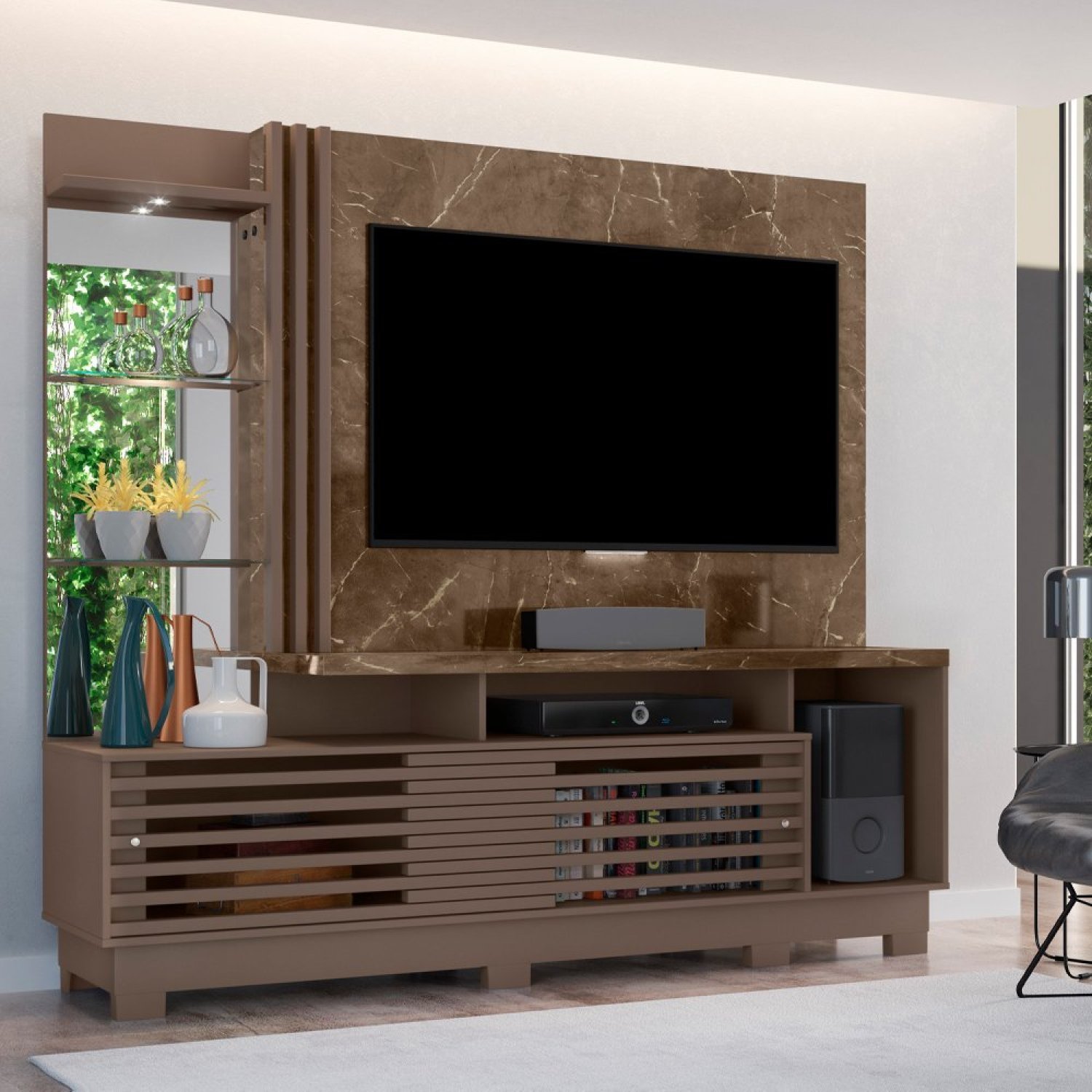 Estante Home para TV até 60 Polegadas 2 Portas Frizz Plus Madetec ...