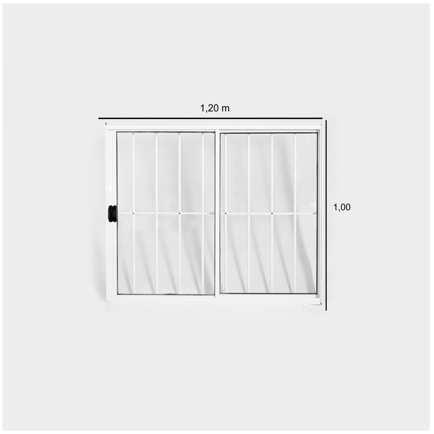 Janela de Alumínio de Correr 100x120cm 2 Folhas com Grade Plus Lux ...
