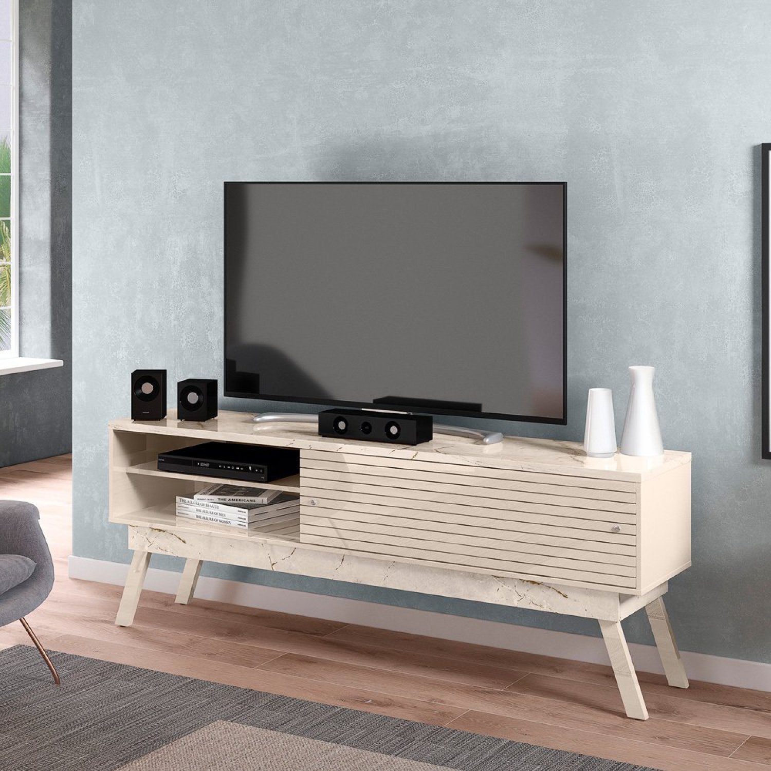 Rack para TV até 75 Polegadas 2 Portas 182cm Frizz 1.8 Madetec ...