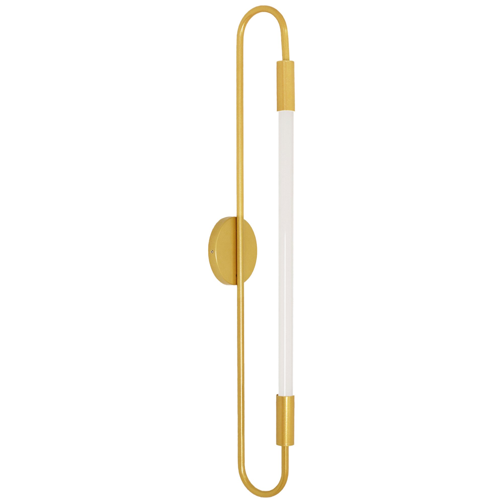 Kit 2 Arandelas Plafon Parede Teto Sabre Tubular Dourado T8 ...