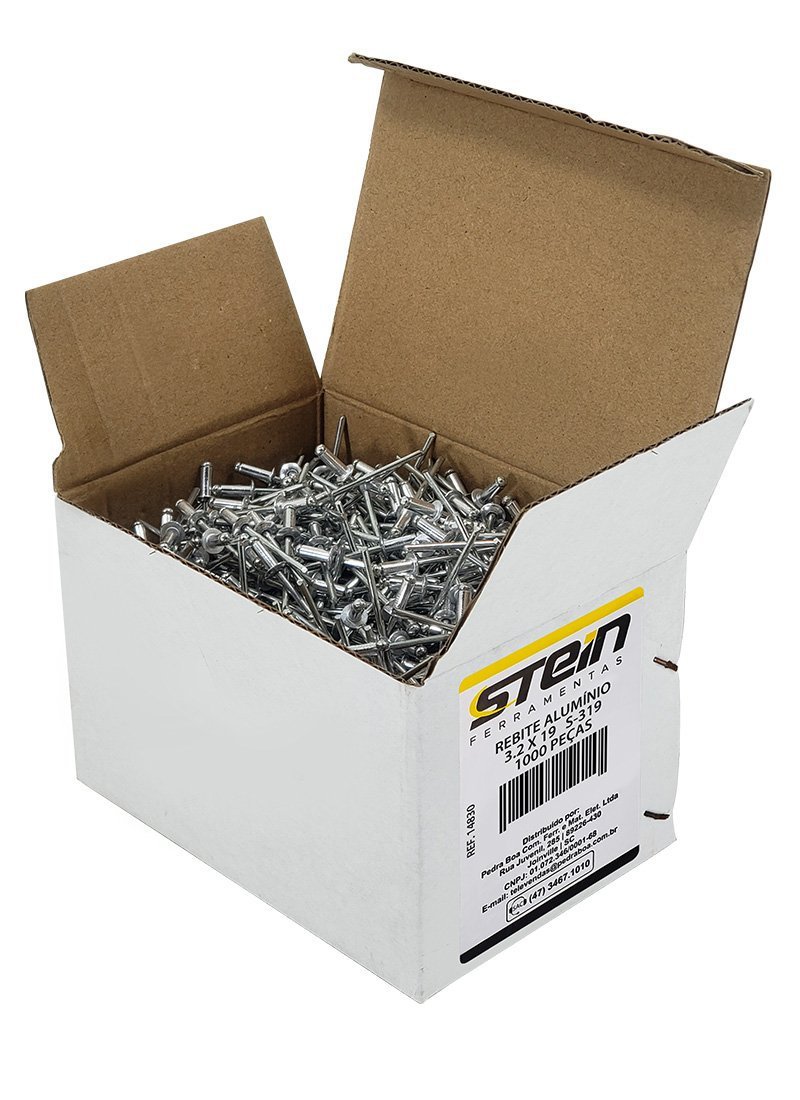 Rebite De Repuxo Em Alumínio Caixa Stein - 3.2X19 S-319 - Caixa C/1000 ...