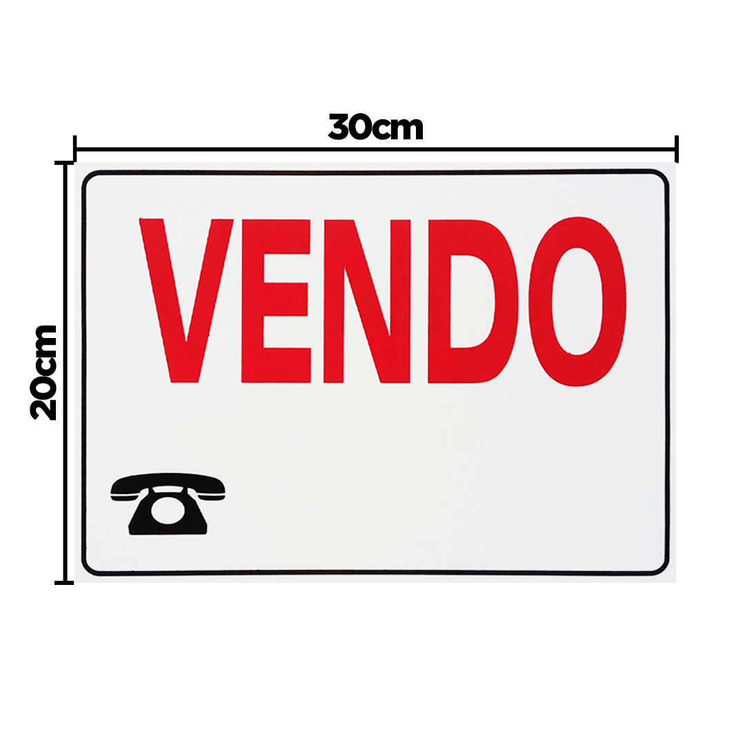 Combo 10 Placas De Sinalização Vendo 30x20 Acesso - P-13 F9e ...
