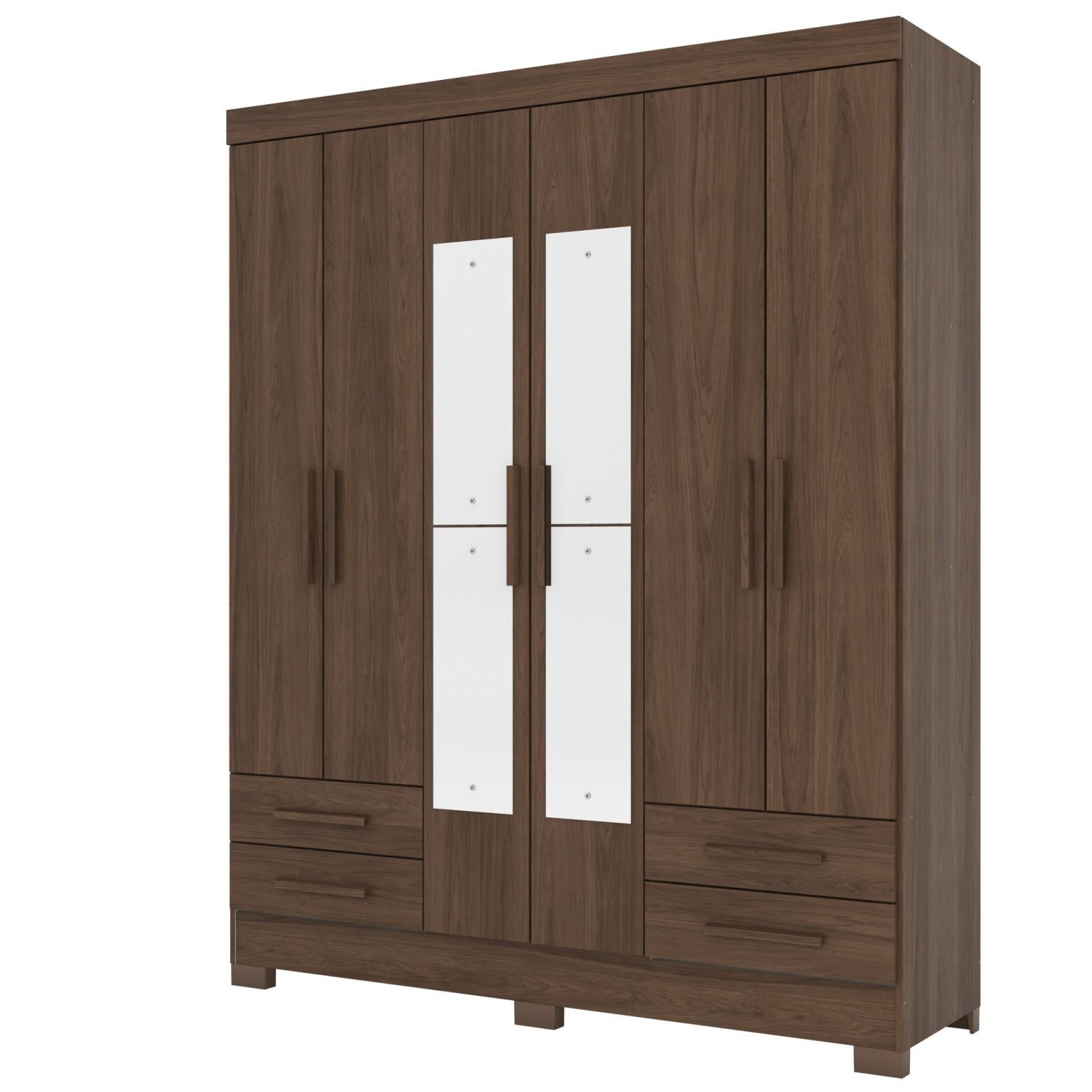 Guarda Roupa Casal 6 Portas 4 Gavetas B63 Briz | MadeiraMadeira