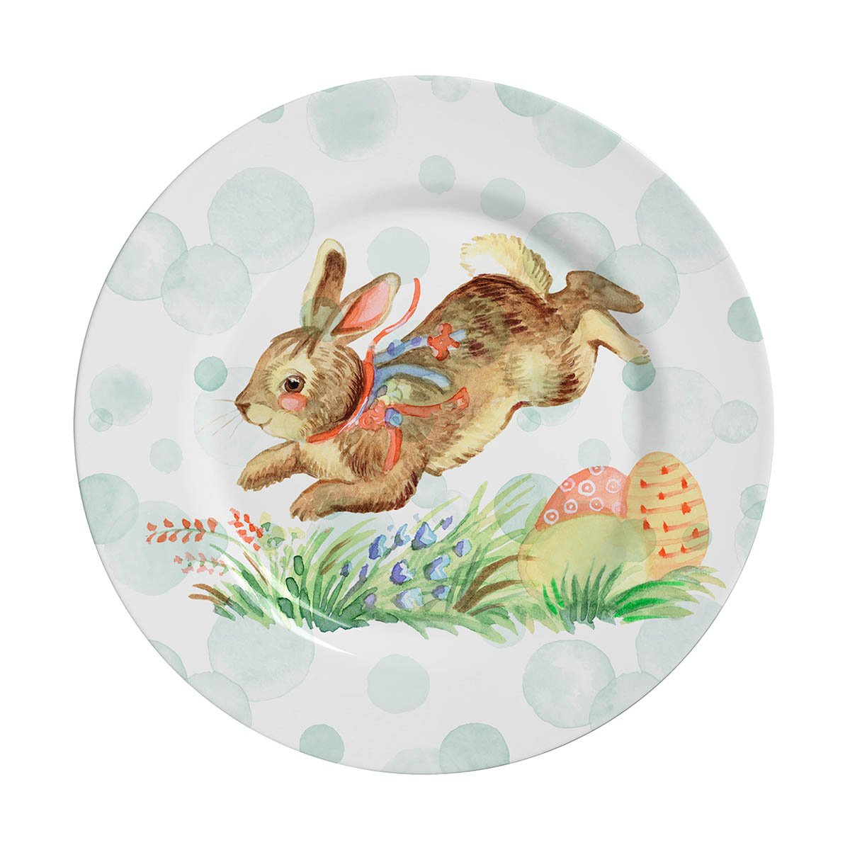 Jogo de Pratos de Sobremesa Color Rabbits Verde Páscoa | MadeiraMadeira