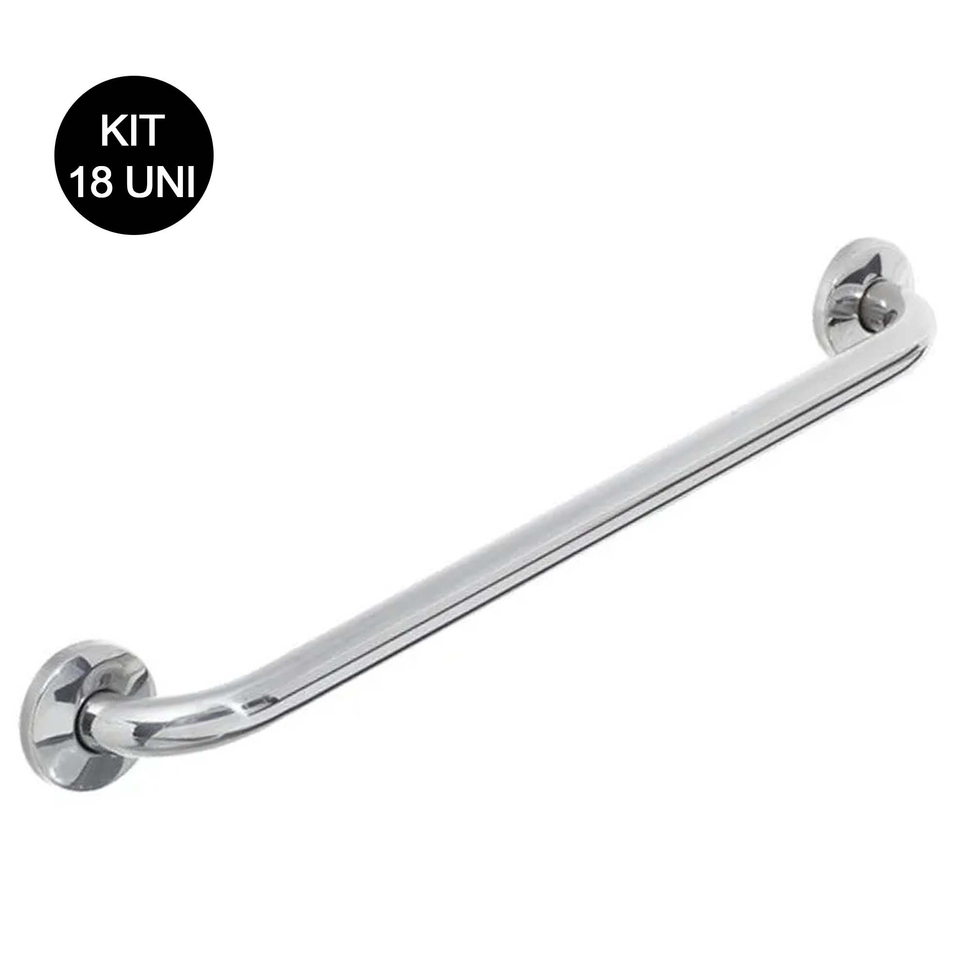 Barra Alça Apoio 50cm Kit 18 Uni Inox Idoso Pcd Cadeirante Banheiro Box ...