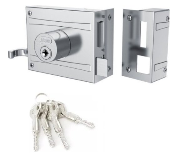 Fechadura Portão Sobrepor Stam 1701/100 Inox Tetra Chave 304 ...