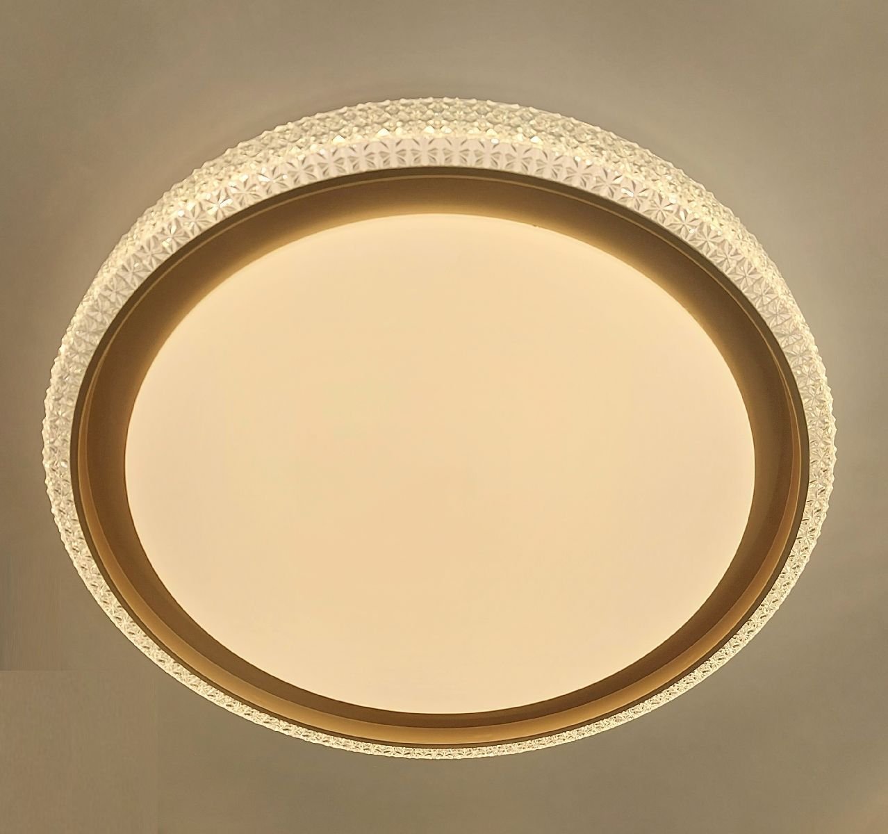 Plafon Led Kenle Dourado 50cm 3 Tons Com Controle Remoto Nordecor ...