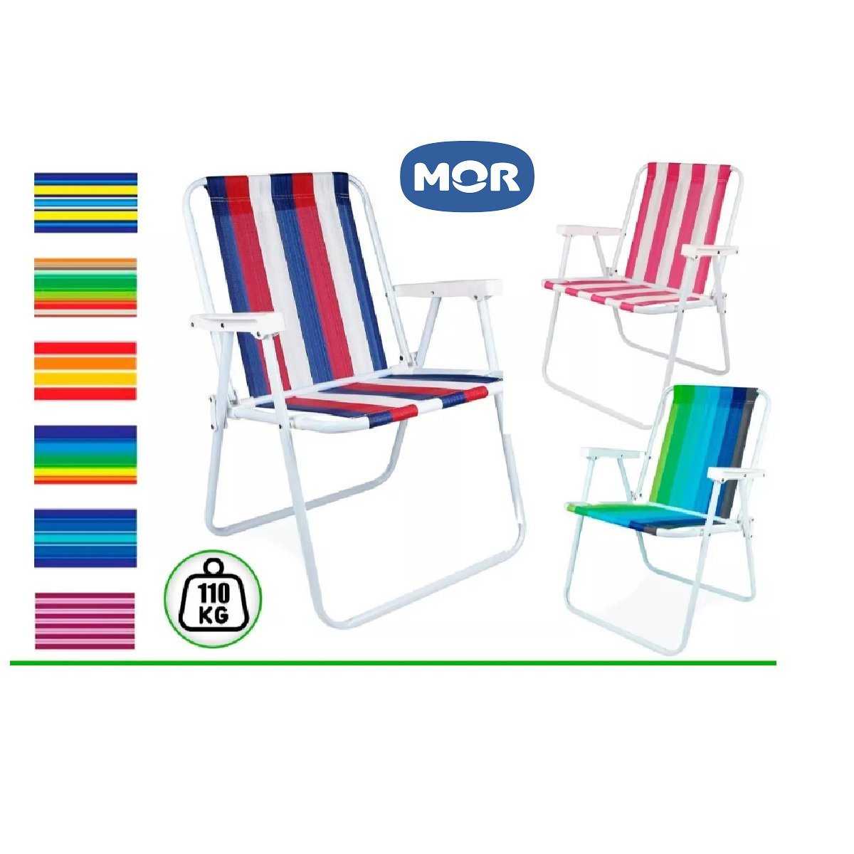 CADEIRA DE PRAIA MOR REFORÇADA DOBRÁVEL AÇO 110KG:SORTIDAS | MadeiraMadeira