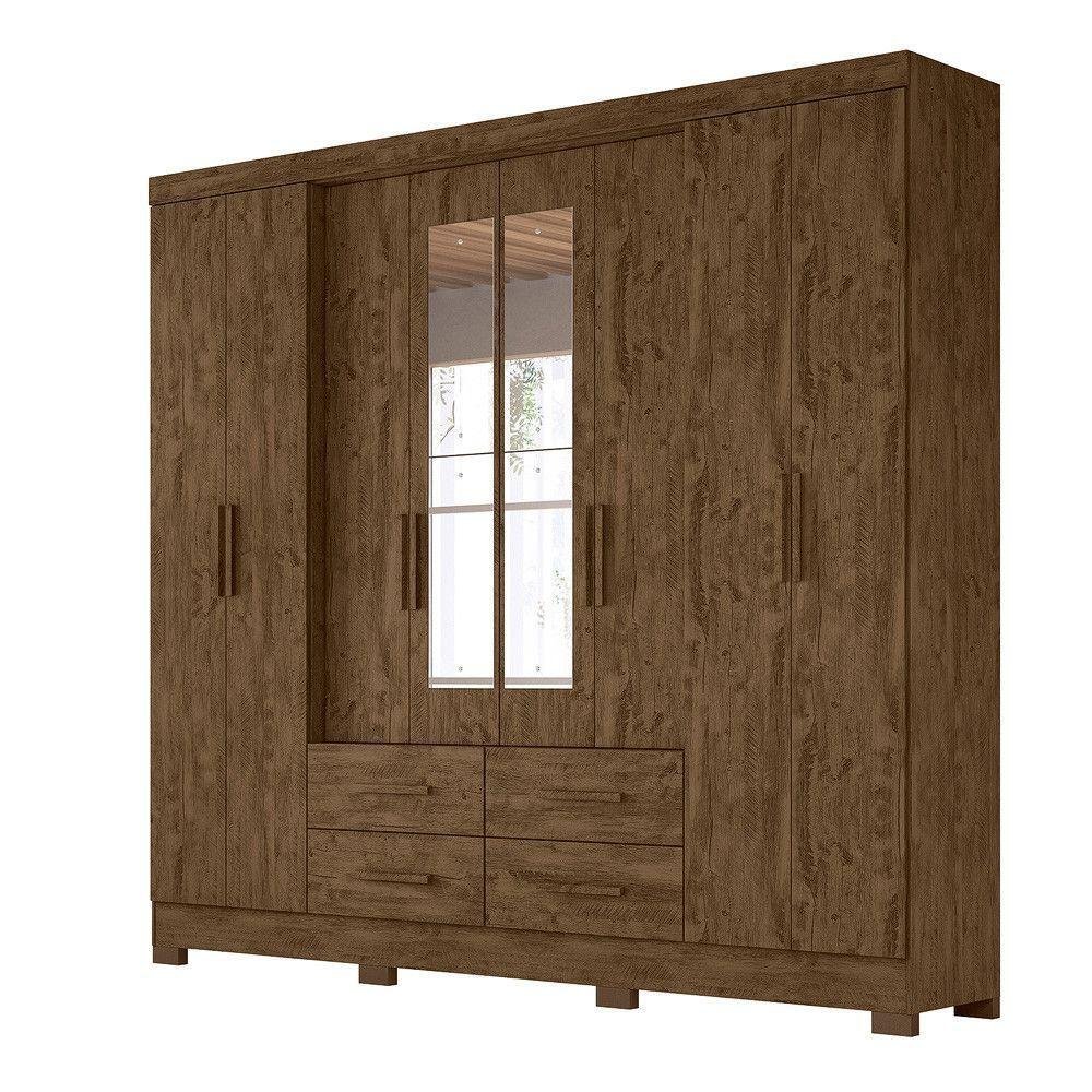 Guarda Roupa 8 Portas Com Espelho Plus Castanho 941331 | MadeiraMadeira