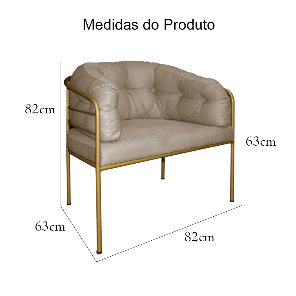 Poltrona Louise Cappuccino - Vallisa Decor | MadeiraMadeira