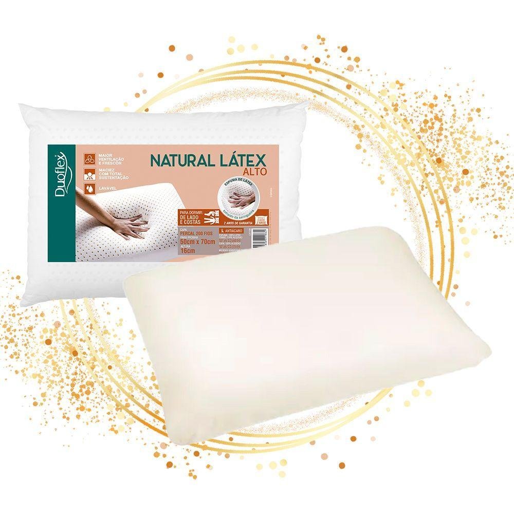 Travesseiro Natural Látex Duoflex Alto 50x70x16cm | MadeiraMadeira
