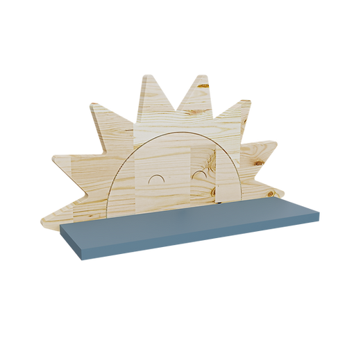 Prateleira Sol Kids Pinus/azul | MadeiraMadeira