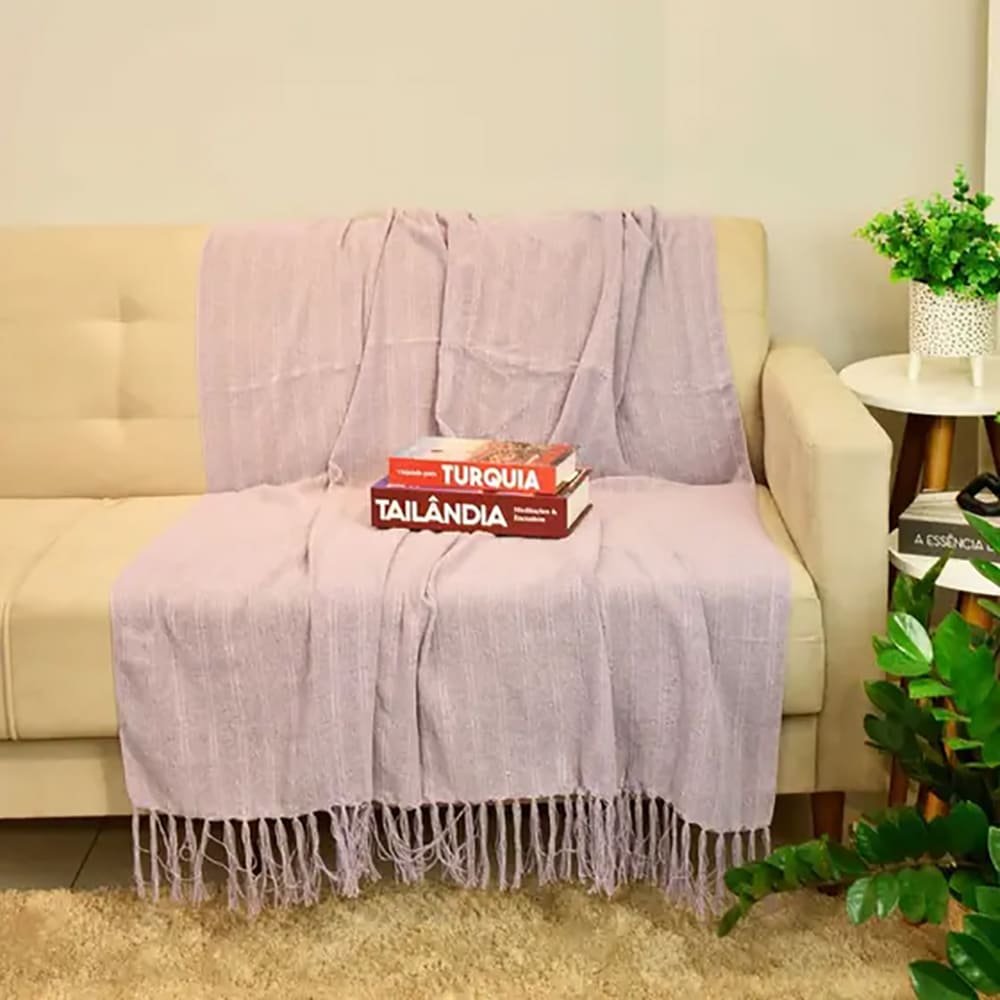 Manta para Sofá Lírio 120x180 Cm Decorey Cru | MadeiraMadeira
