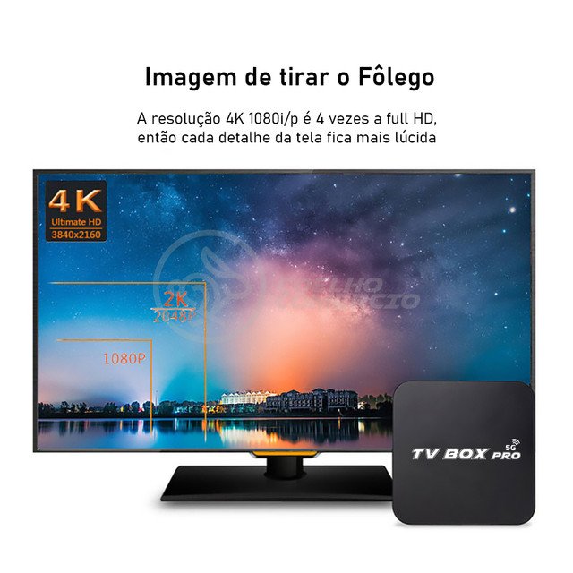 Tv Box Pro Aparelho Android 8Gb Ram + 128Gb Rom Full Hd 4K Wifi 5G ...