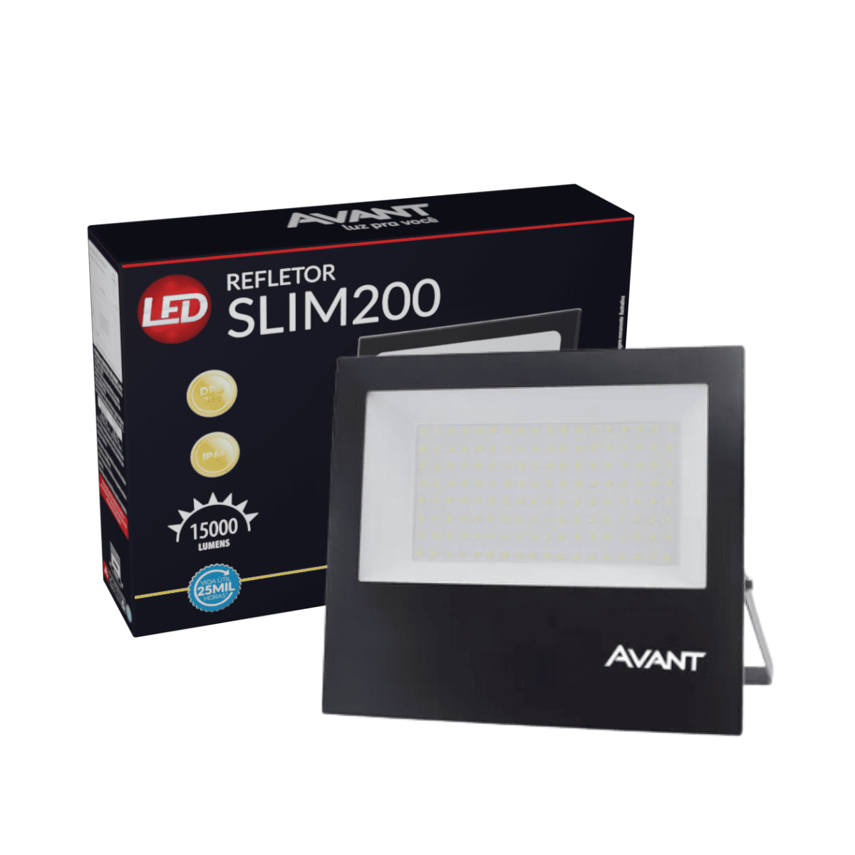 Refletor Led Slim 200w Ip65 3000k Bivolt - Avant | MadeiraMadeira