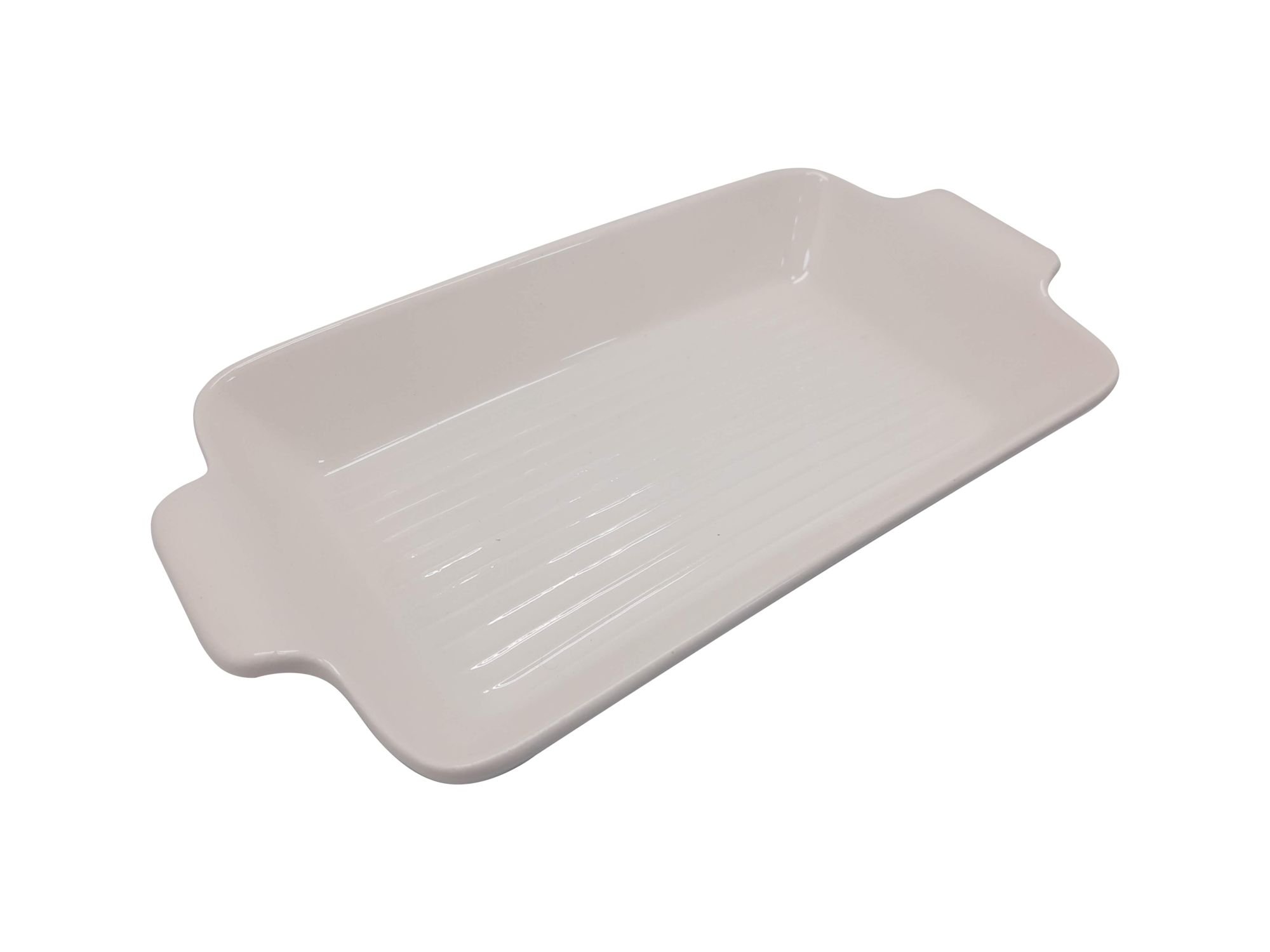 TRAVESSA CERAMICA RETANGULAR C/ALCA 27cm | MadeiraMadeira