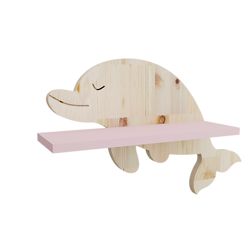 Prateleira Golfinho Kids Pinus/rosa | MadeiraMadeira