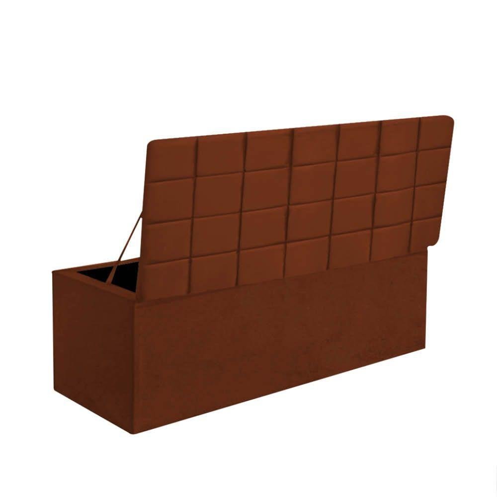 Kit Cabeceira E Baú Clara 160Cm Queen Suede Terracota | MadeiraMadeira