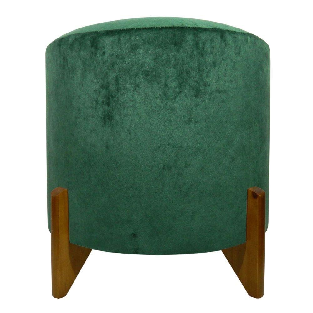 Puff Evo Redondo Peach Veludo Tecido:verde | MadeiraMadeira