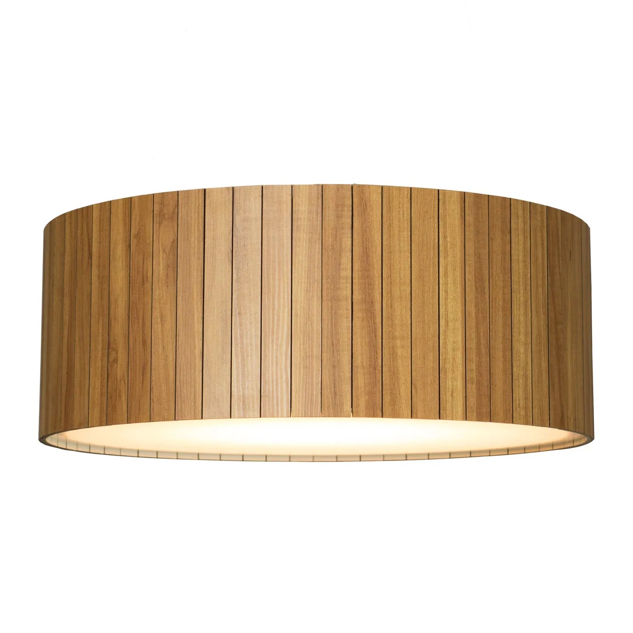 Luminária Plafon de Madeira Amêndola Rústica Mod. Fechado 40 Cm com 30% ...
