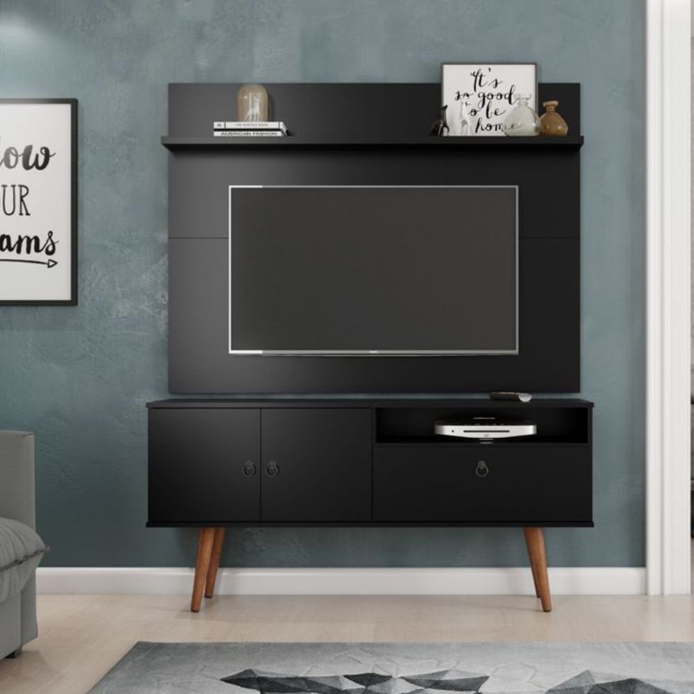 Rack com Painel Topázio para TV até 46 Polegadas Preto Acetinado ...