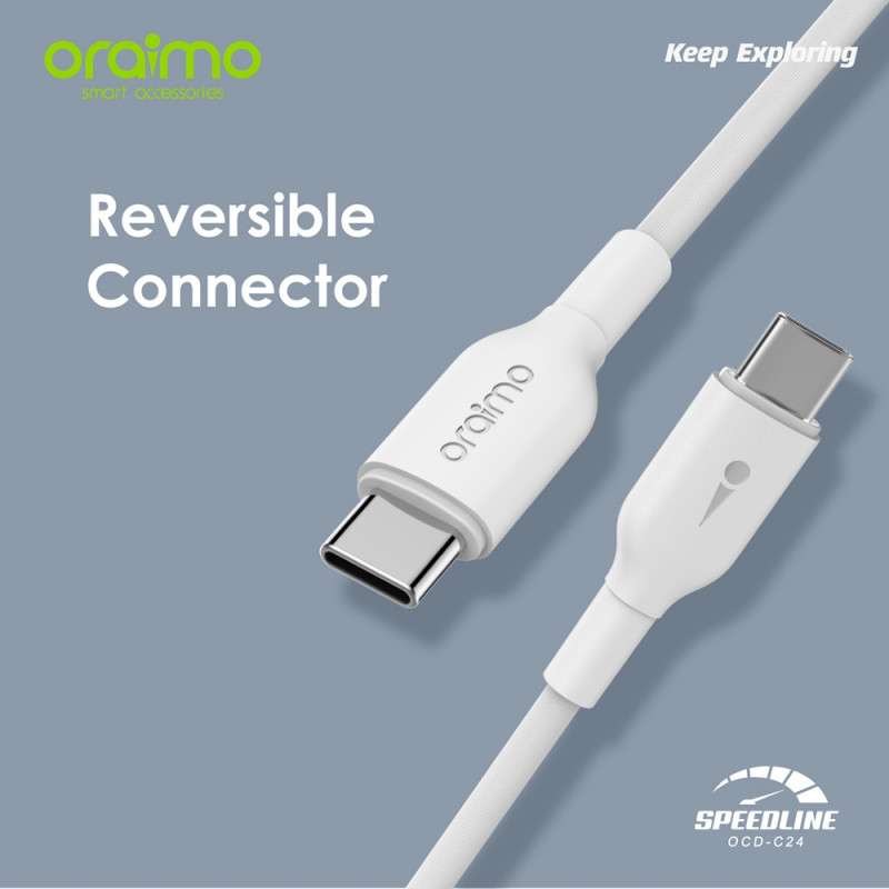 Cabo USB-C A USB-C Oraimo Speedline OCD-C24 (1 Metro) - Preto ...