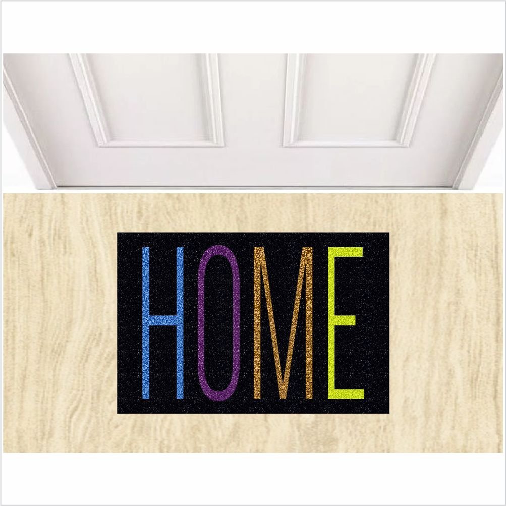 TAPETE HOME COLORIDO COR DE FUNDO PRETO | MadeiraMadeira