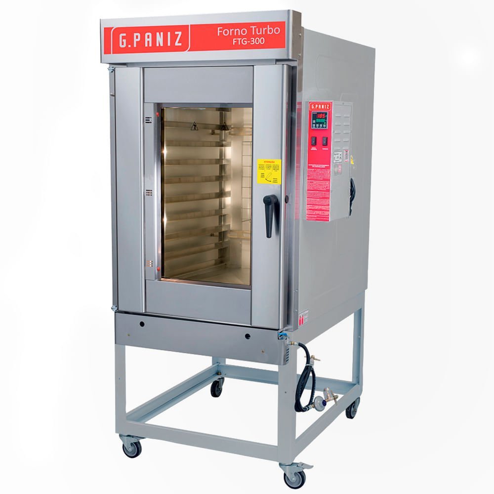 Forno Turbo a Gás FTG-300 Total Inox G.Paniz Para 10 Esteiras Gás GLP - Botijão | MadeiraMadeira