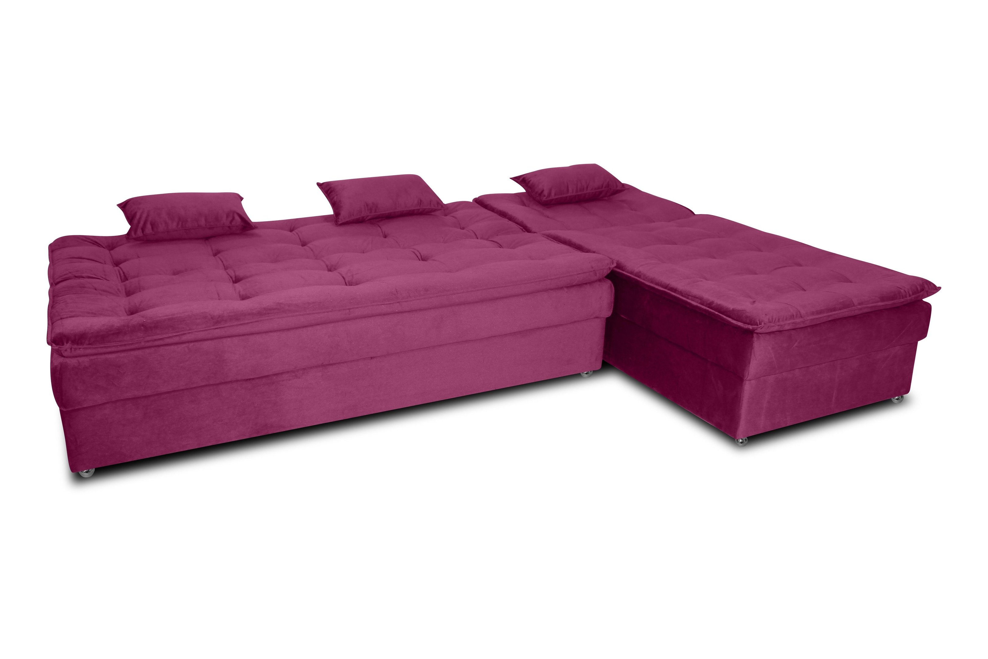 Sofá Cama Reclinavel com Chaise Penélope Turkey Marsala F445 - Matrix ...