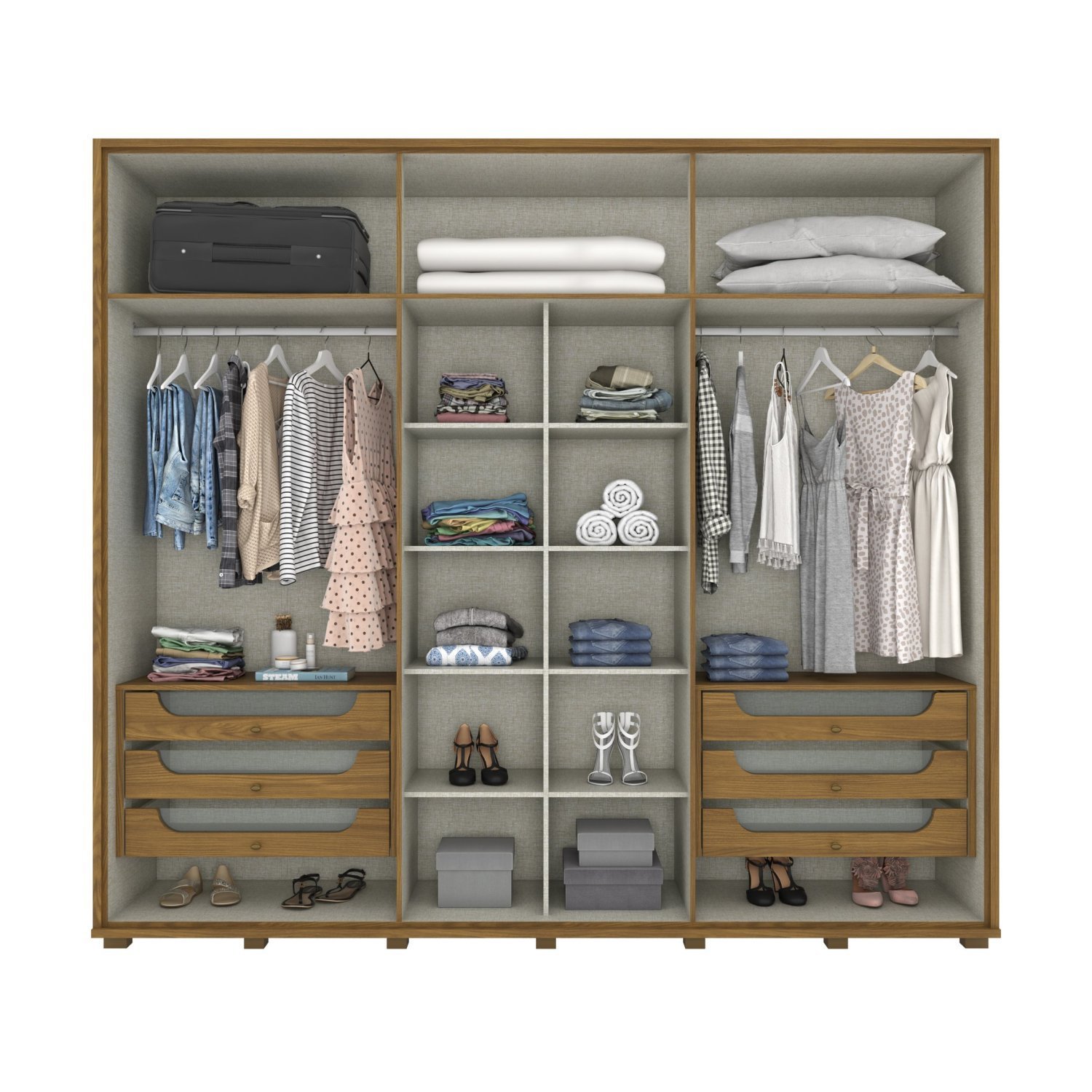 Guarda Roupa Casal 6 Portas 6 Gavetas Atalaia | MadeiraMadeira