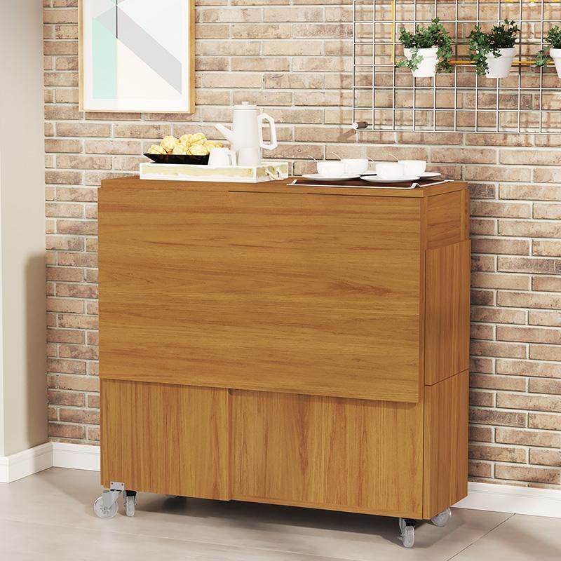 Mesa Dobrável Jade Com 4 Bancos De Encaixe e Rodízios Nature ...