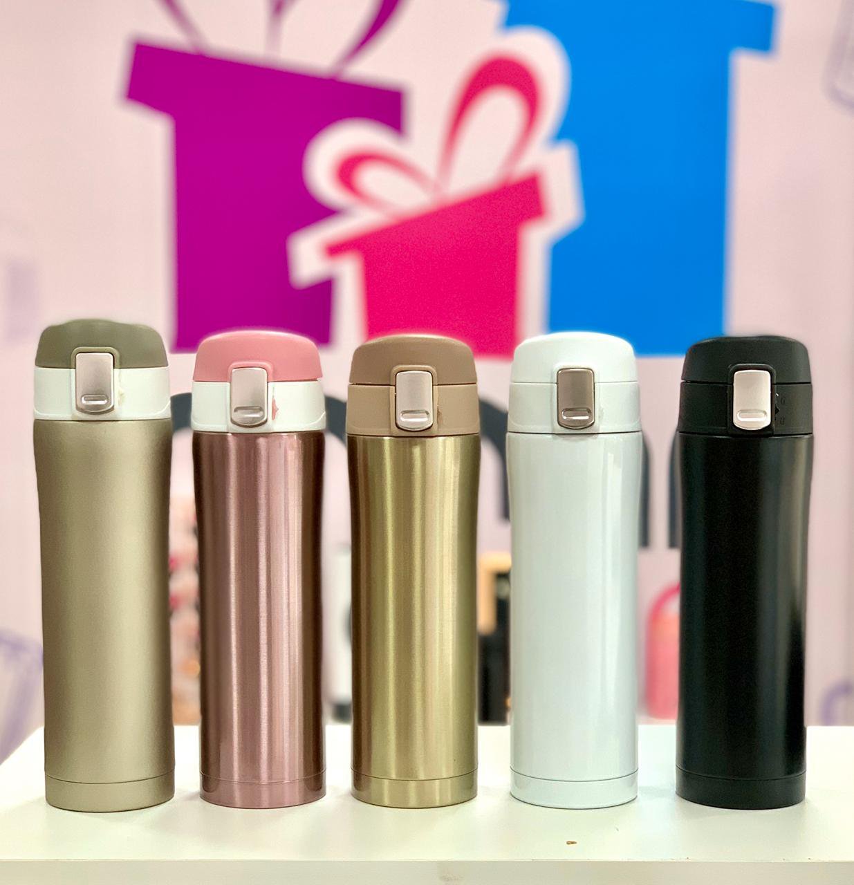 GARRAFA TERMICA GOLD - 500ML - PERSONALIZADA MMR GIFT Rosa | MadeiraMadeira