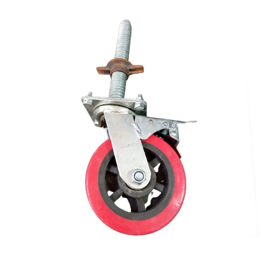 RODA PARA ANDAIME PU DE 6" FREIO E COM REGULAGEM J0G0 COM 02 UNID ...