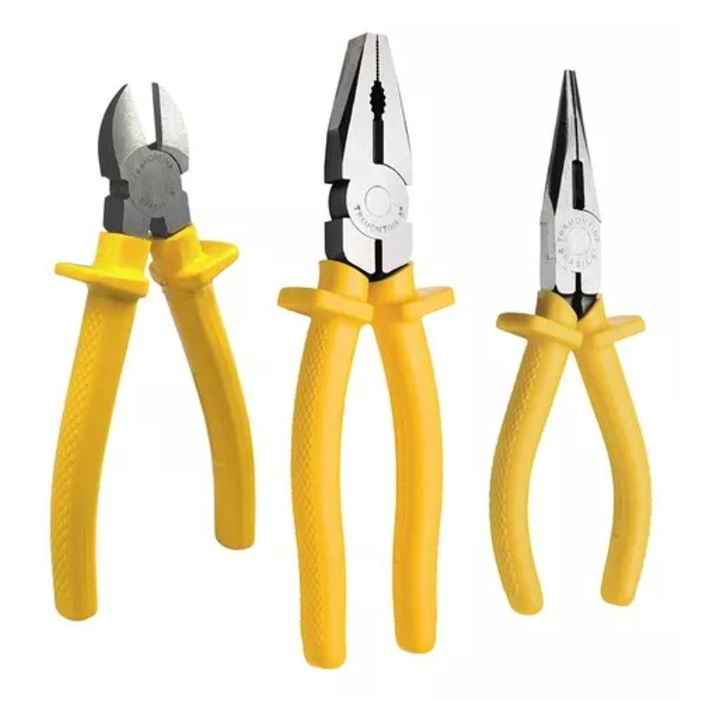Kit Jogo de Alicates Universal Bico Corte 3 Pçs Tramontina | MadeiraMadeira