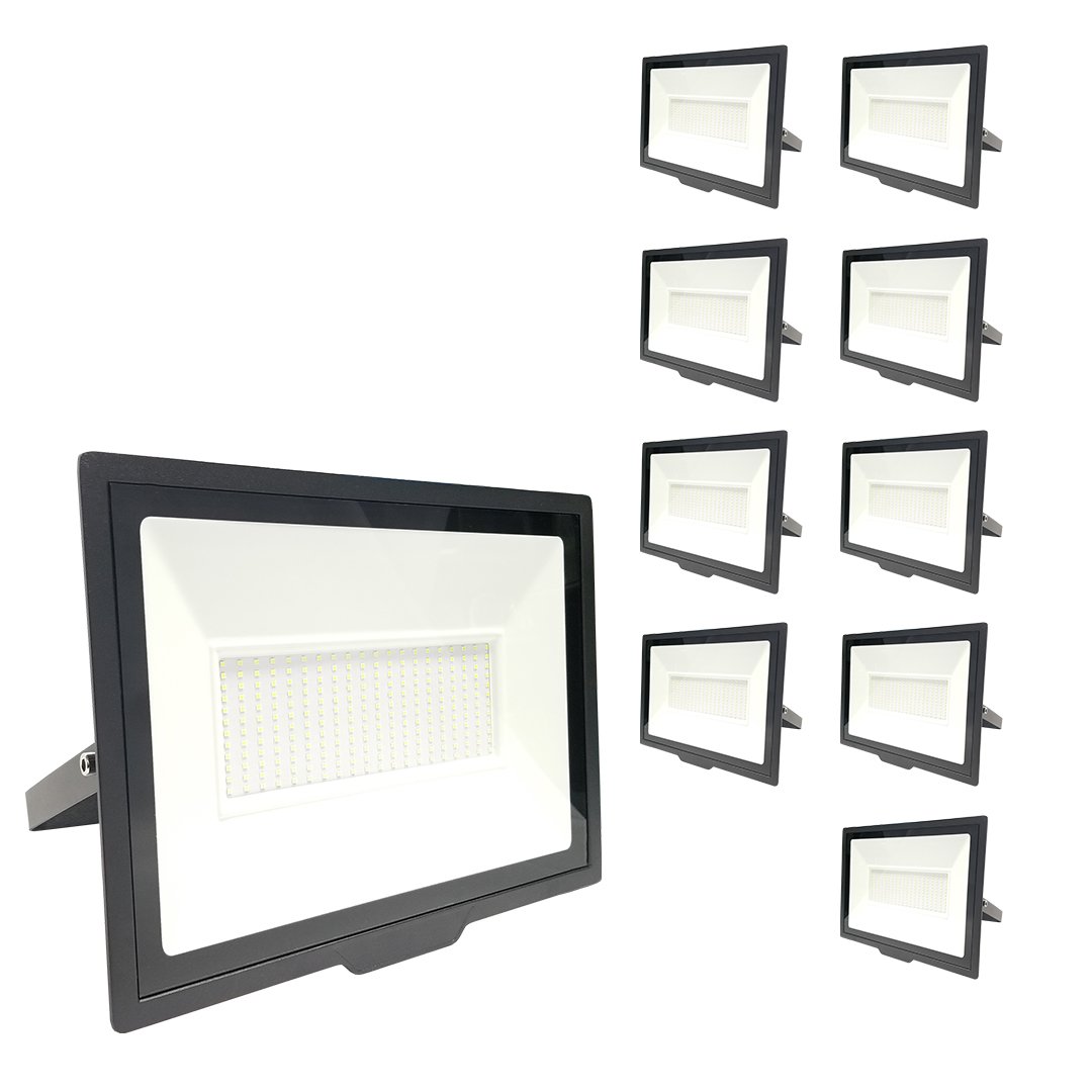 kit 10 Refletores Led 200w Holofote Bivolt Prova D'água | MadeiraMadeira