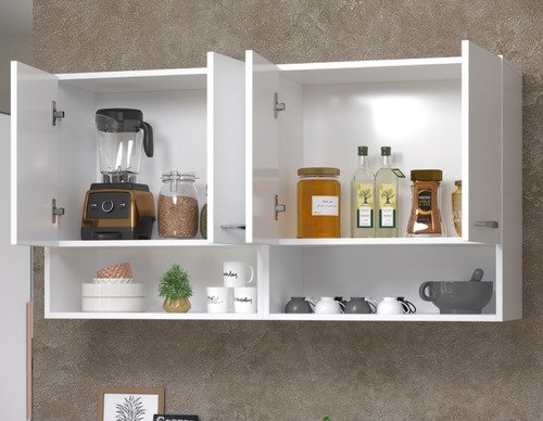 Armario aéreo MDP 120cm dispensa Rústico Nico Decore Modulo aereo ...
