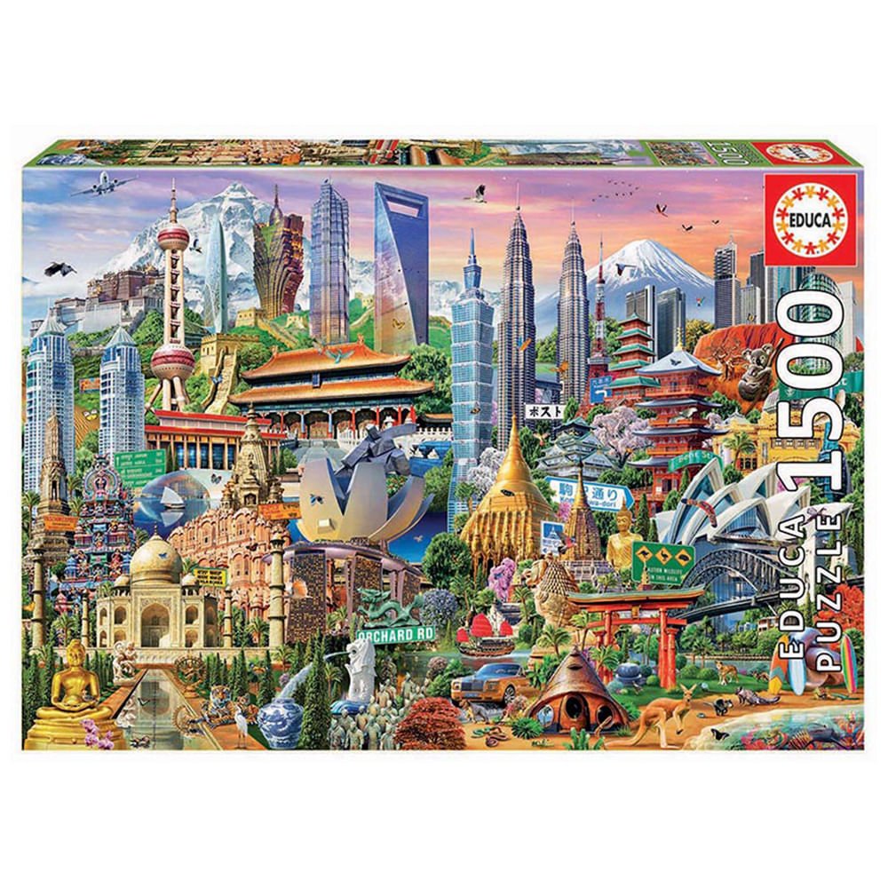 Puzzle 1500 peças Símbolos da Ásia - Importado Puzzle 1500 peças ...